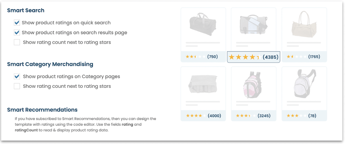 Feature release: Rating counts and reviews - Klevu AI